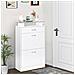 HOMCOM - Mobile Scarpiera in Legno con 2 Ante a 2 Livelli, Cassetto e ...