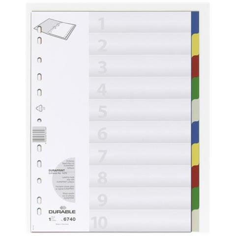 DURABLE - Register Pp Mit Farbigen Taben 10 Blatt 25 St 674027 - ePRICE