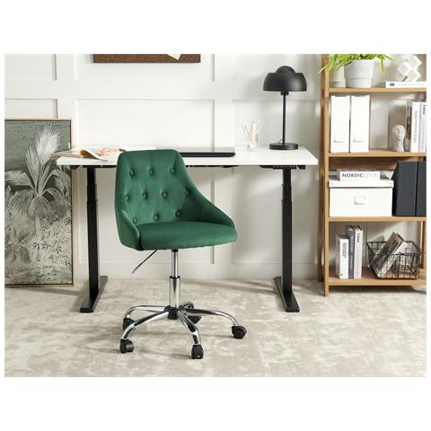 Beliani - Sedia Da Scrivania Parrish Velluto Verde Smeraldo - ePRICE