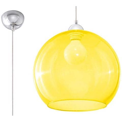 SOLLUX lighting - Ball - Lampadario In Vetro, Colore: Giallo Cromato ...