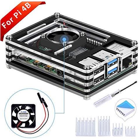 GEEEKPI - Caso Acrilico Geeekpi Per Raspberry Pi 4 Modello B Raspberry Pi Caso 4b Con ...