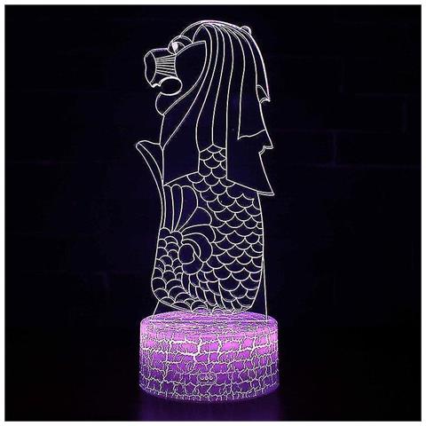 HTN - Lampada Illusione 3d 7 Colori Modifica Ottica Tocco Light Usb E ...