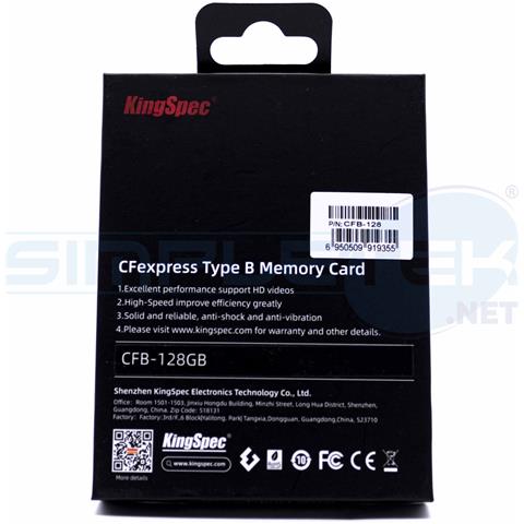 KINGSPEC - Compact Flash Express Cfexpress Tipo B 128gb 8k 1300mbps ...
