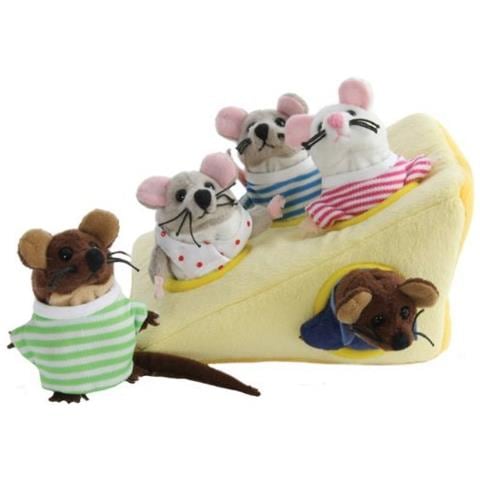 THE PUPPET COMPANY - Hideaway Puppets Mouse Family In Cheese Finger ...