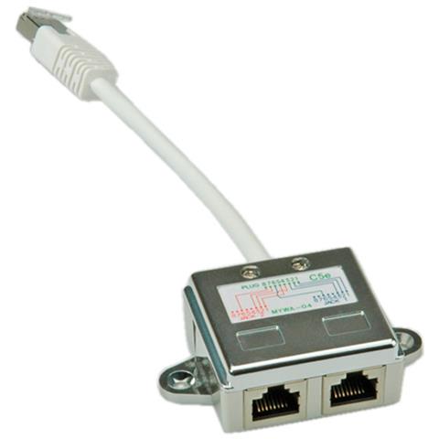 VALUE - T-Adapter Cat. 5e, shielded, silver - ePRICE