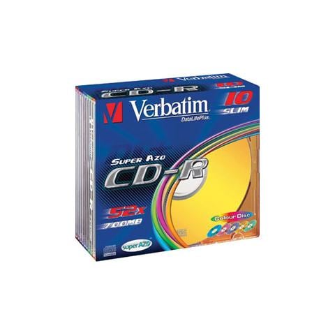 VERBATIM - CD-R Super AZO 48x 700MB 10pz Colours Slim Case - ePRICE