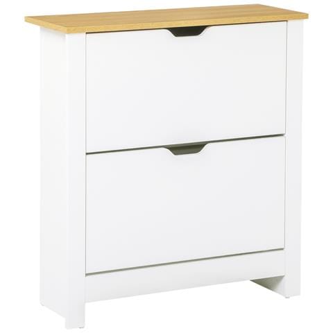 HOMCOM - Scarpiera Moderna per 12 Paia Max con 2 Cassetti Regolabili e ...