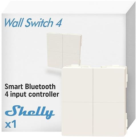 SHELLY - BLU Wall Switch 4 (Stand Alone) - Pulsante a muro senza fili 4 ...
