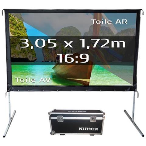 KIMEX - 046-1016k Schermo Portatile Con Cornice Ripiegabile 3,05 X 1,72 ...