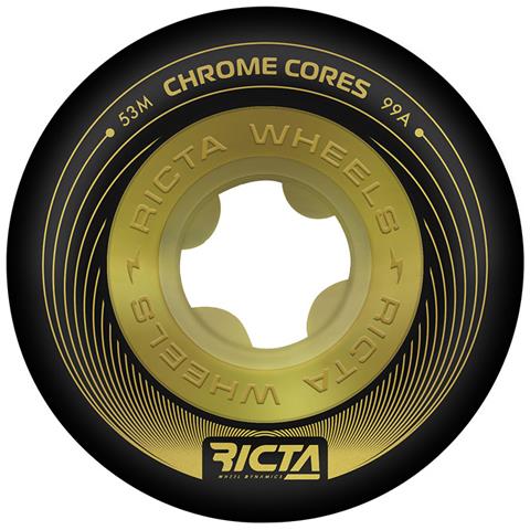 RICTA - Chrome Core 53mm 99a Skateboard Wheels Black /gold Pack Of 4 ...