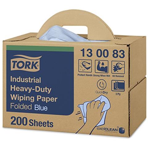 TORK - Adv. Wiper 440, Perform, 3-plyblue, 39x32cm, Handybox 200 Sheets ...