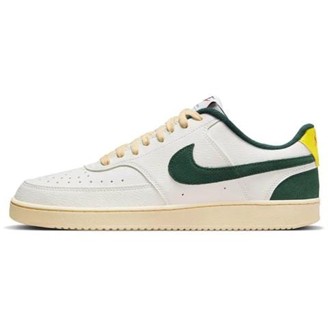 NIKE - Court Vision Low Sneakers Pelle Bianco Logo Verde Bianco 42,5 ...