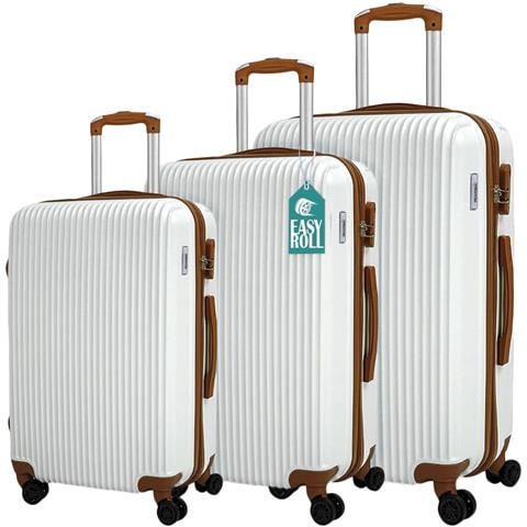 BAKAJI - Set 3 Valigie Rigide Con Ruote Easy Roll Trolley Bagaglio A ...