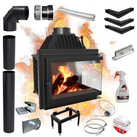 KRATKI - Insert Caminetto In Ghisa Sinistro Kratki Simple 15 Kw Ø 200 ...