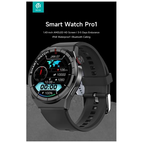 Devia - Devia Smart Watch Pro1 Em705 Ip68 Display Amoled Hd Nero - ePRICE