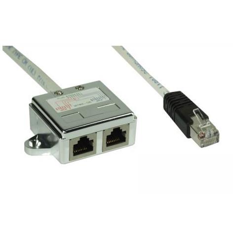 INLINE - Cat. 5e / ISDN T-Adapter (Port-Doppler) RJ45 St an 2x RJ45 Bu ...