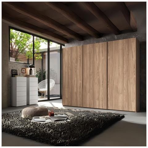 EFFEZETA - Armadio Scorrevole Step 3 Ante In Legno Colore Noce America ...