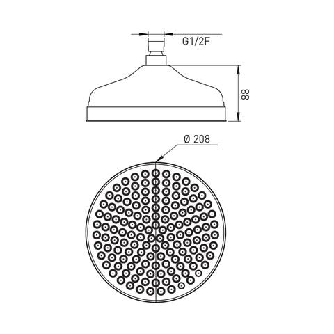 Keller Taps - Soffioni Doccia Anticalcare, Con Braccio In Ottone Con ...