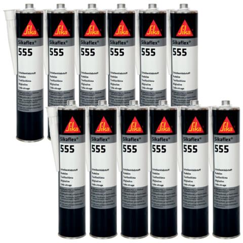 SIKA - Set Di 12 Adesivi Per Vetri Sika Sikaflex 555 - Nero - 300ml ...