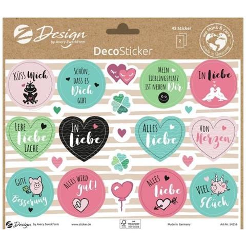 AVERY - Zweckform Zdesign Trend Sticker Deko Liebe+glck Aus ...