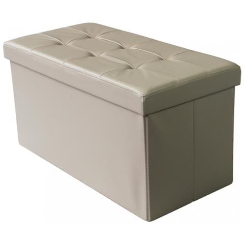 COSMA - Pouf Contenitore Rettangolare In Ecopelle Naturale - ePRICE