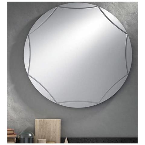 No Name - Specchio Con Decori Incisi Rotondo 60 Cm Art 1056-a Serie La ...