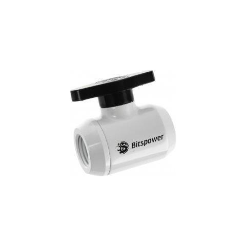 Bitspower - Absperrhahn 2x G1/4 Zoll IG, schwarzer Griff - weiß - ePRICE