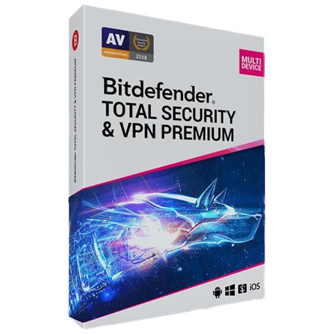 BITDEFENDER - Bitdefender | Total Security + Premium Vpn | 5 Pc | 1 ...