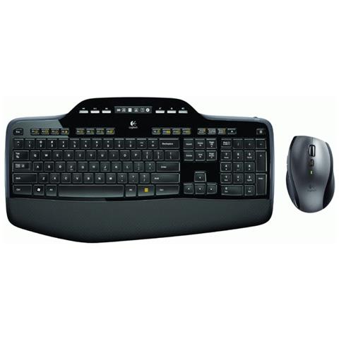 LOGITECH - MK710, RF Wireless, AZERTY, Francese, Nero, AA, USB CD-ROM ...