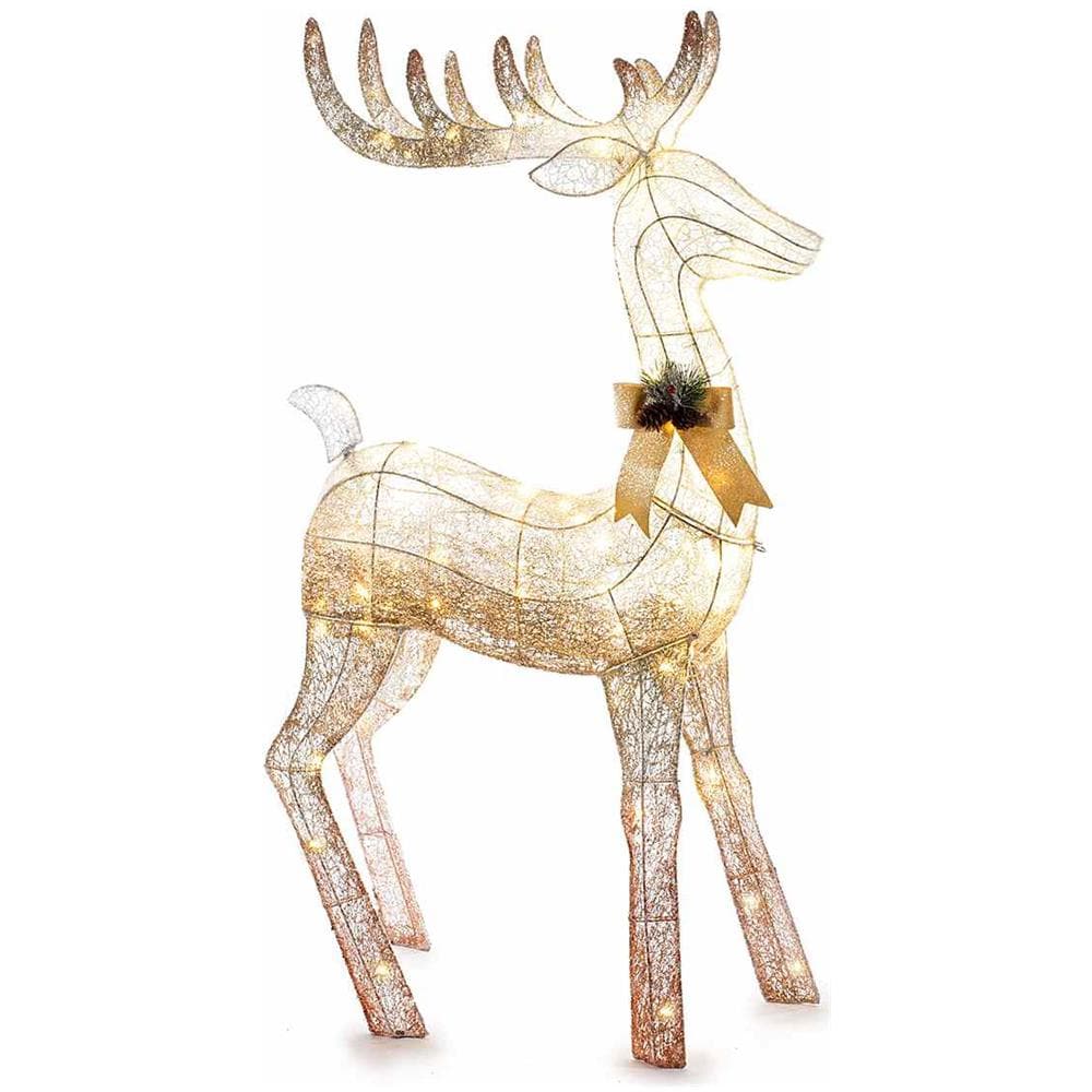 GRUPPO MARUCCIA - Renna Natalizia Luminosa Renna In Metallo Con Luci ...