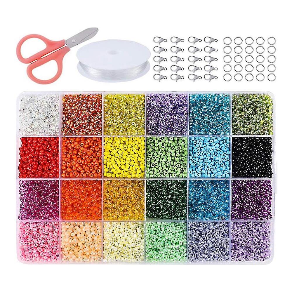 HTN - Perle Di Semi Di Vetro 24 Colori Piccoli Perle Kit Perline Per ...