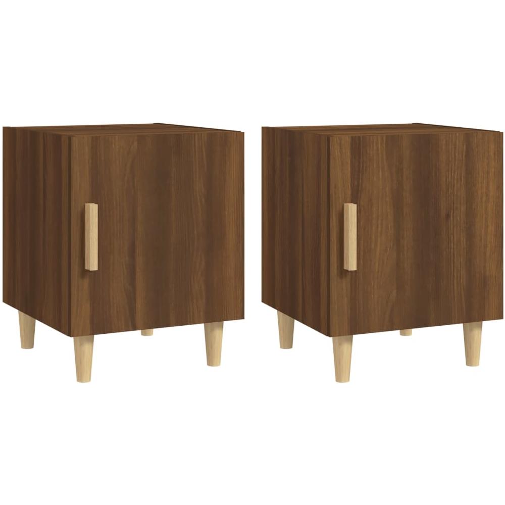 VIDAXL - Comodini 2 Pz Rovere Marrone In Legno Multistrato - ePRICE