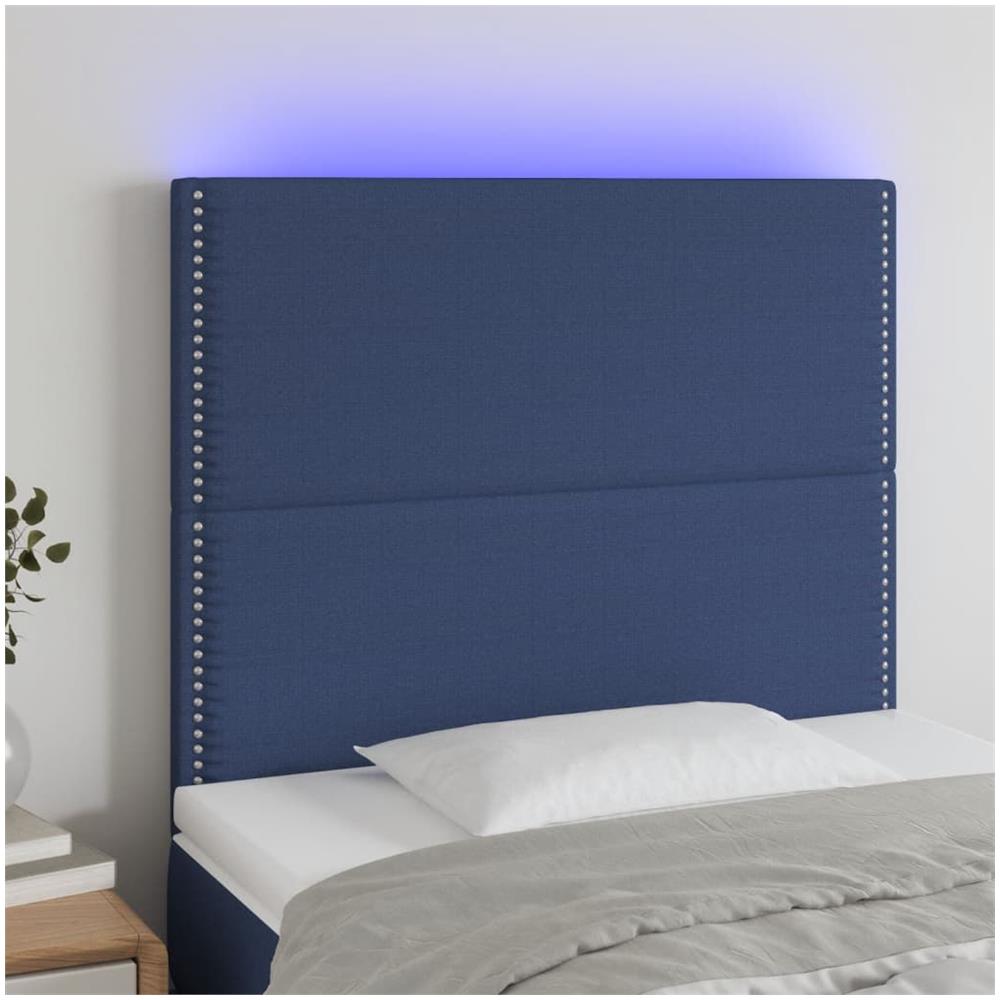 VIDAXL - Testiera A Led Blu 100x5x118/128 Cm In Tessuto - ePRICE
