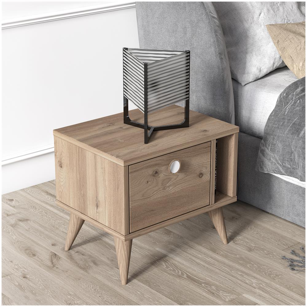 DMORA - Comodino Con Un'anta, Cm 46 X 35 X 40, Colore Quercia - ePRICE