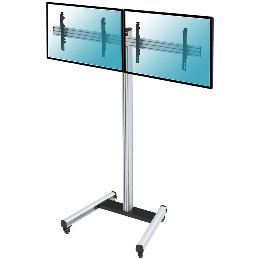 KIMEX - 031-1221k2 Supporto Tv Da Pavimento Mobile Con Ruote Per 2 Tv ...