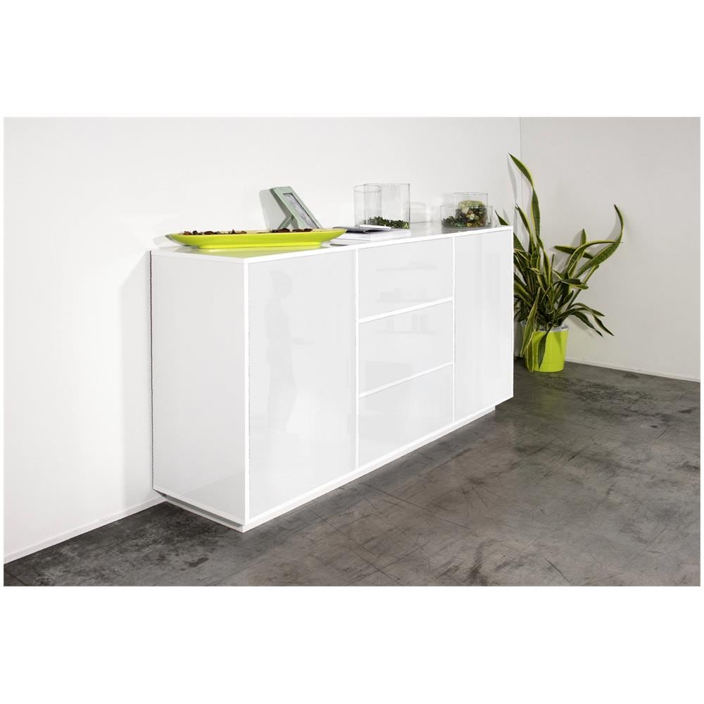 DMORA - Credenza Aysha, Madia Da Cucina A 2 Ante E 3 Cassetti, Buffet ...