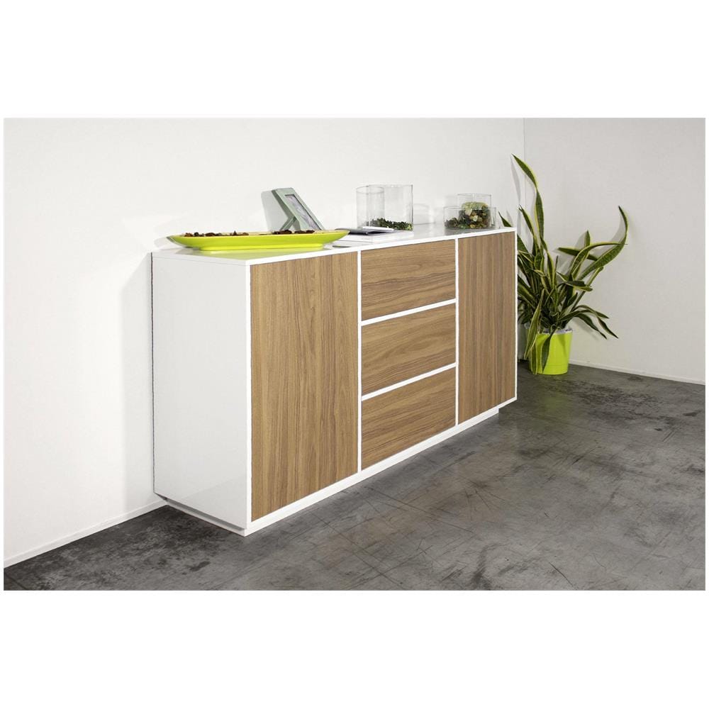 DMORA - Credenza Aysha, Madia Da Cucina A 2 Ante E 3 Cassetti, Buffet ...