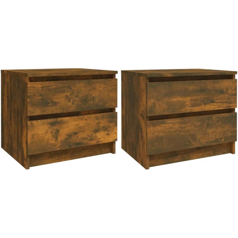 VIDAXL - Comodini Rovere Fumo 2 Pz 50x39x43,5 Cm In Legno Multistrato ...