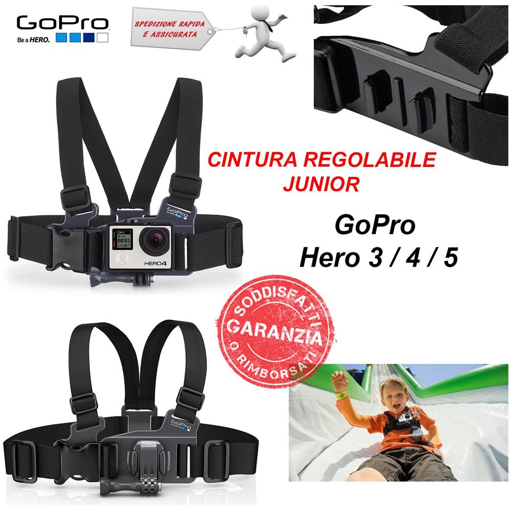 GOPRO - Supporto Cintura Fibbia Regolabie Junior Chest Originale Gopro ...