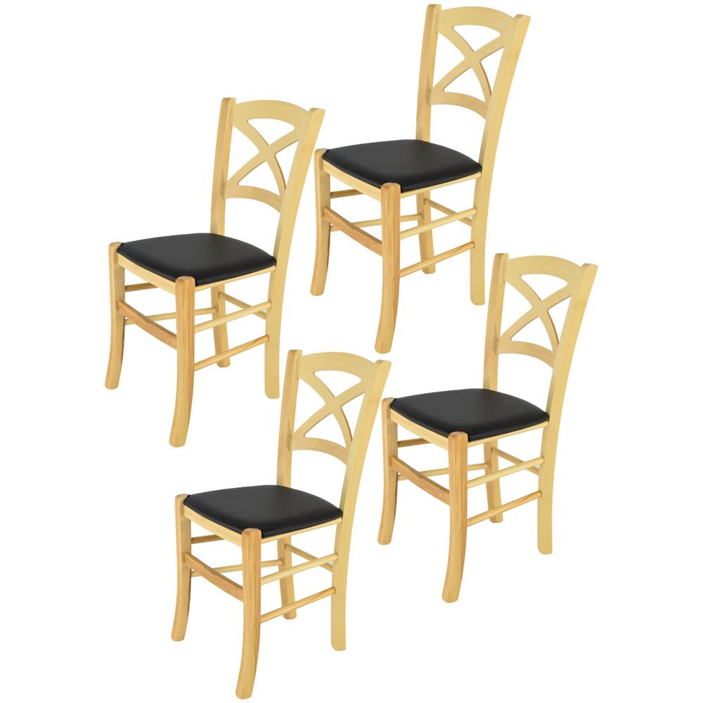 T M C S - Tommychairs - Set 4 Sedie Modello Cross Per Cucina Bar E Sala Da Pranzo, Robusta ...