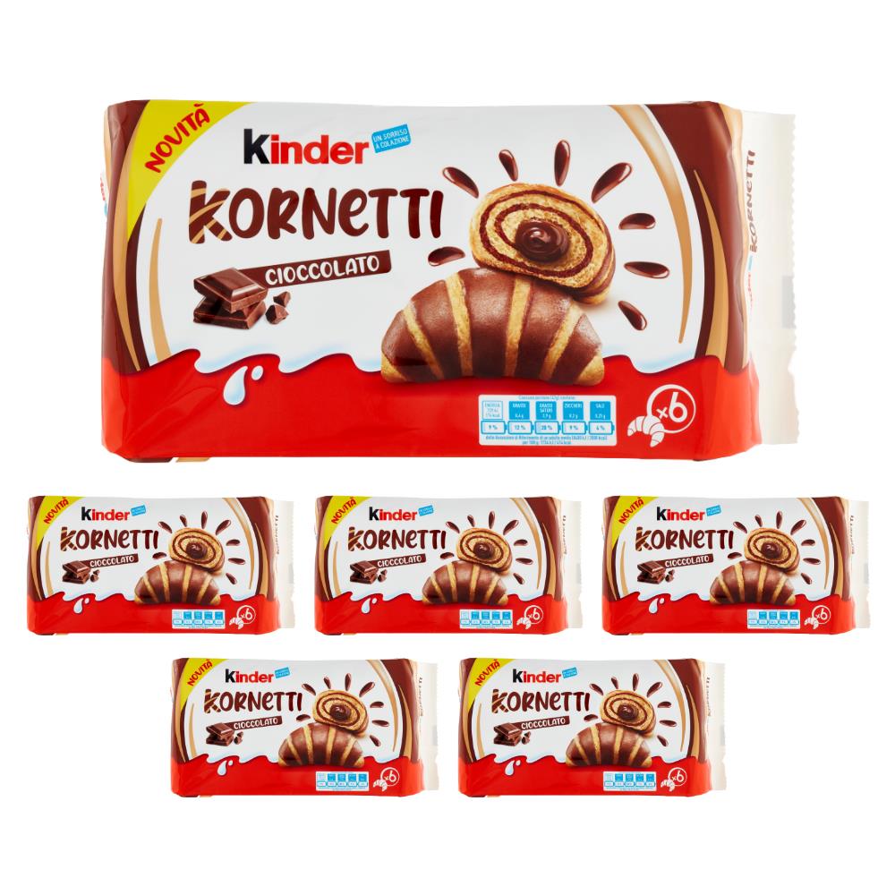 FERRERO - Ferrero Kinder Kornetti Cioccolato Brioches 6 Confezioni Da ...