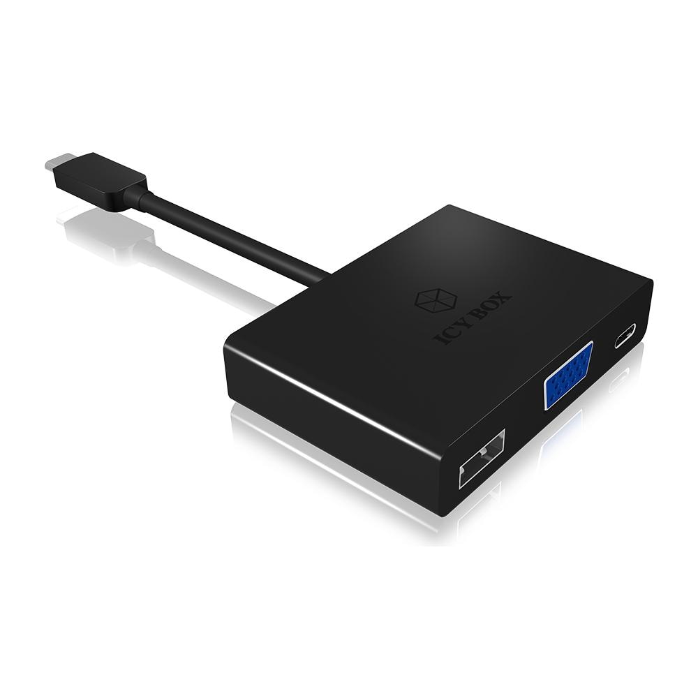 Icy Box - IB-DK4032-CPD, USB Type-C, USB 3.0, VGA, Parade PS176, VIA ...
