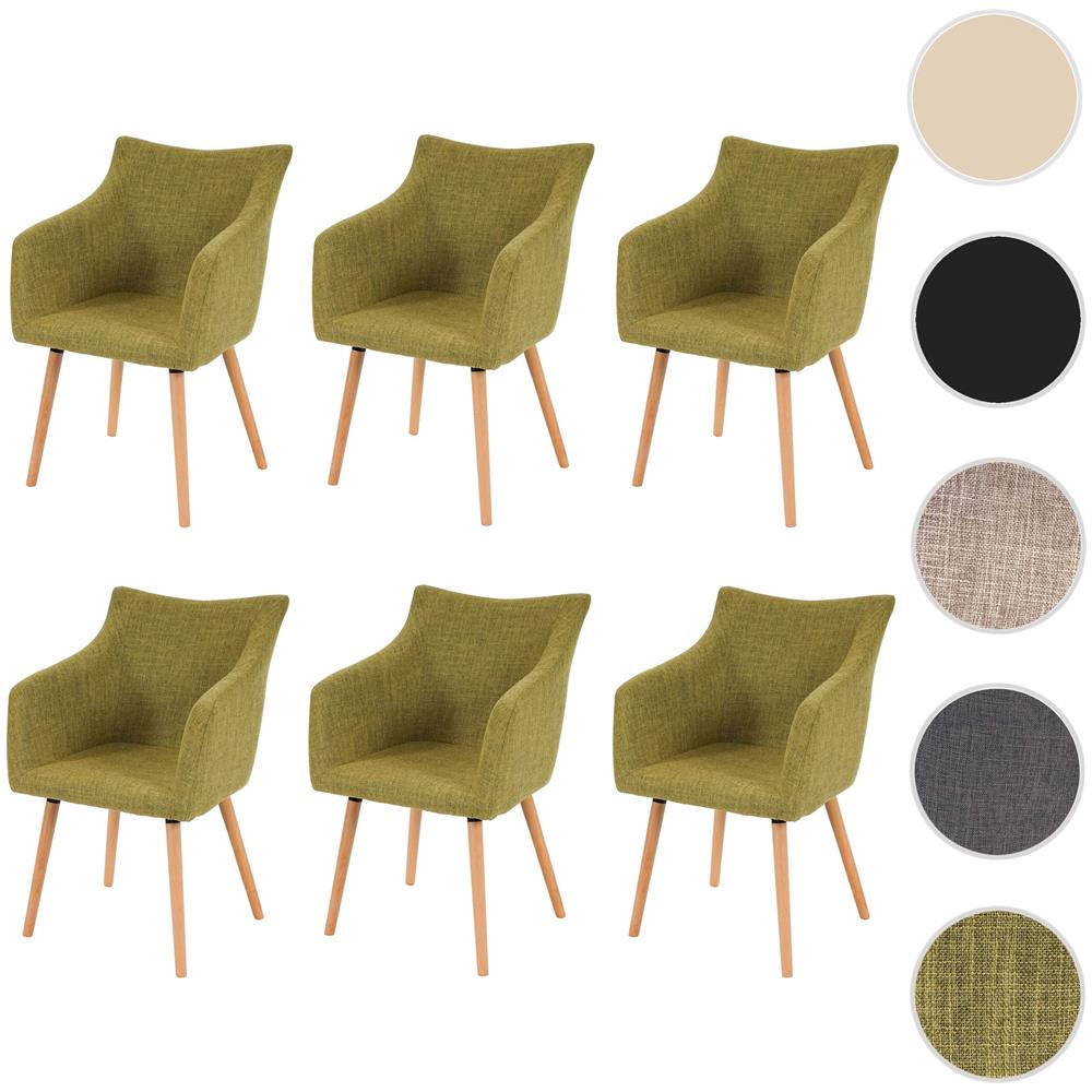 Mendler - Serie Malmoe Set 6x Sedie Sala Da Pranzo T382 Tessuto Legno ...