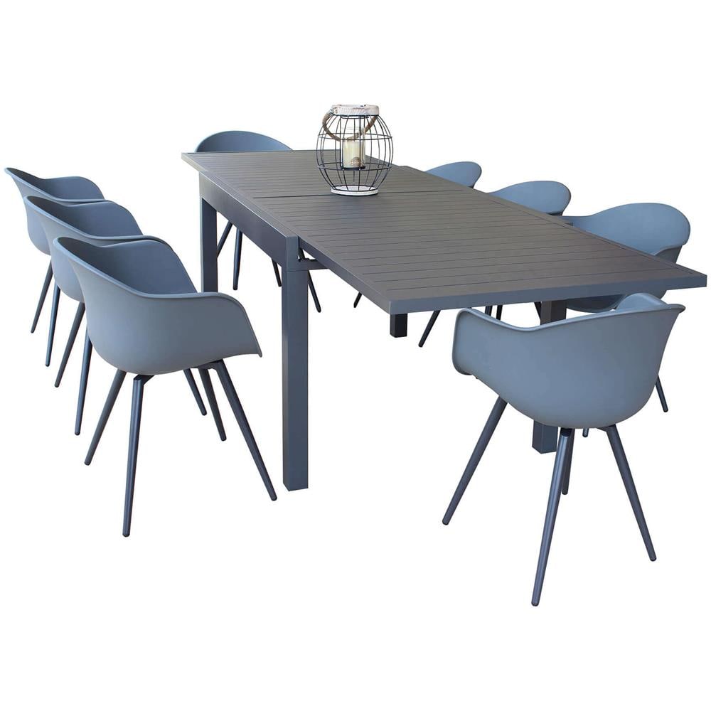 MILANI HOME - Jerri - Set Tavolo In Alluminio Cm 135/270 X 90 X 75 H ...