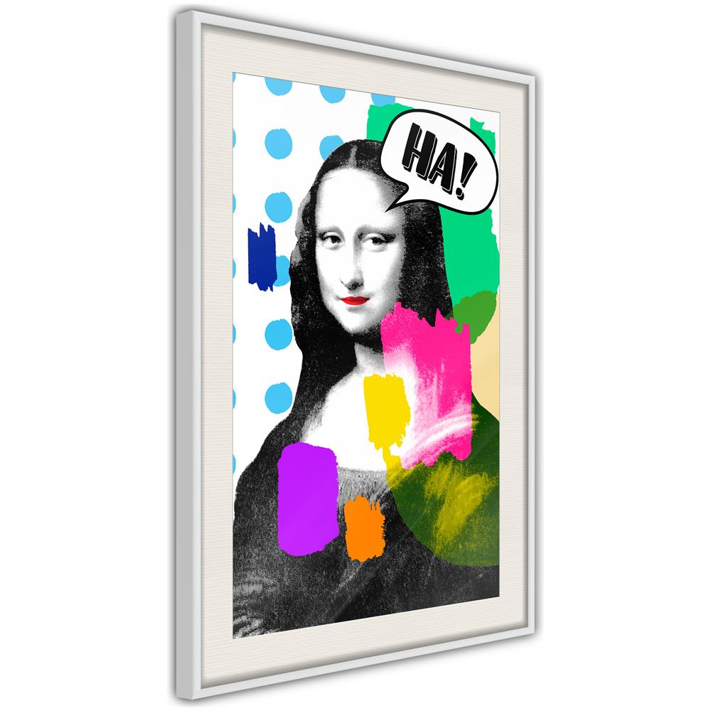Artgeist - Poster - Mona Lisa's Laughter - Cornice Passe-partout Bianca ...