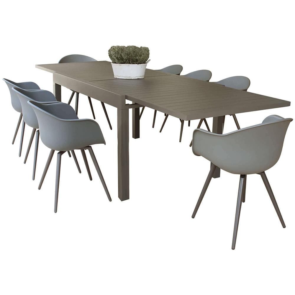 MILANI HOME - Jerri - Set Tavolo In Alluminio Cm 135/270 X 90 X 75 H ...