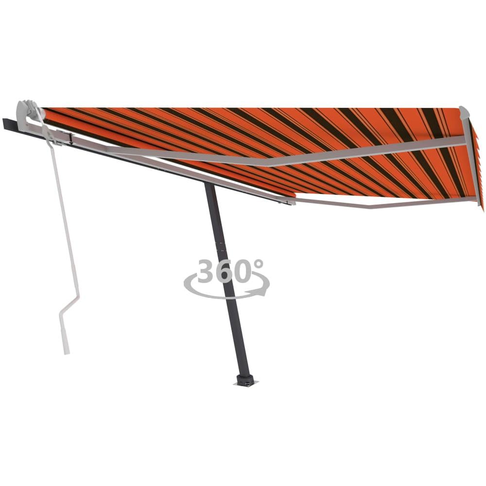VIDAXL - Tenda Retrattile Manuale Autoportante 450x350cm Arancio ...
