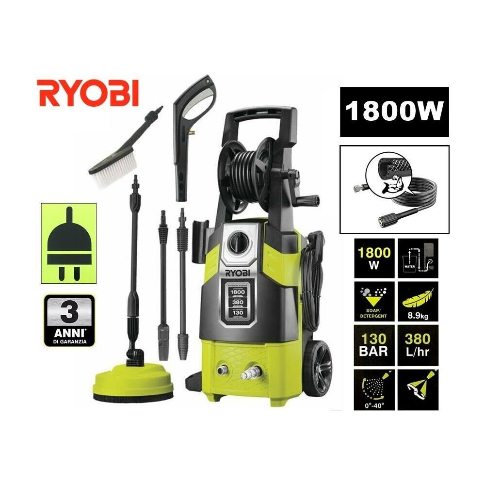 Ryobi - Idropulitrice Con Accessori 1800 Watt 130 Bar 380 Lt-h Ryobi ...