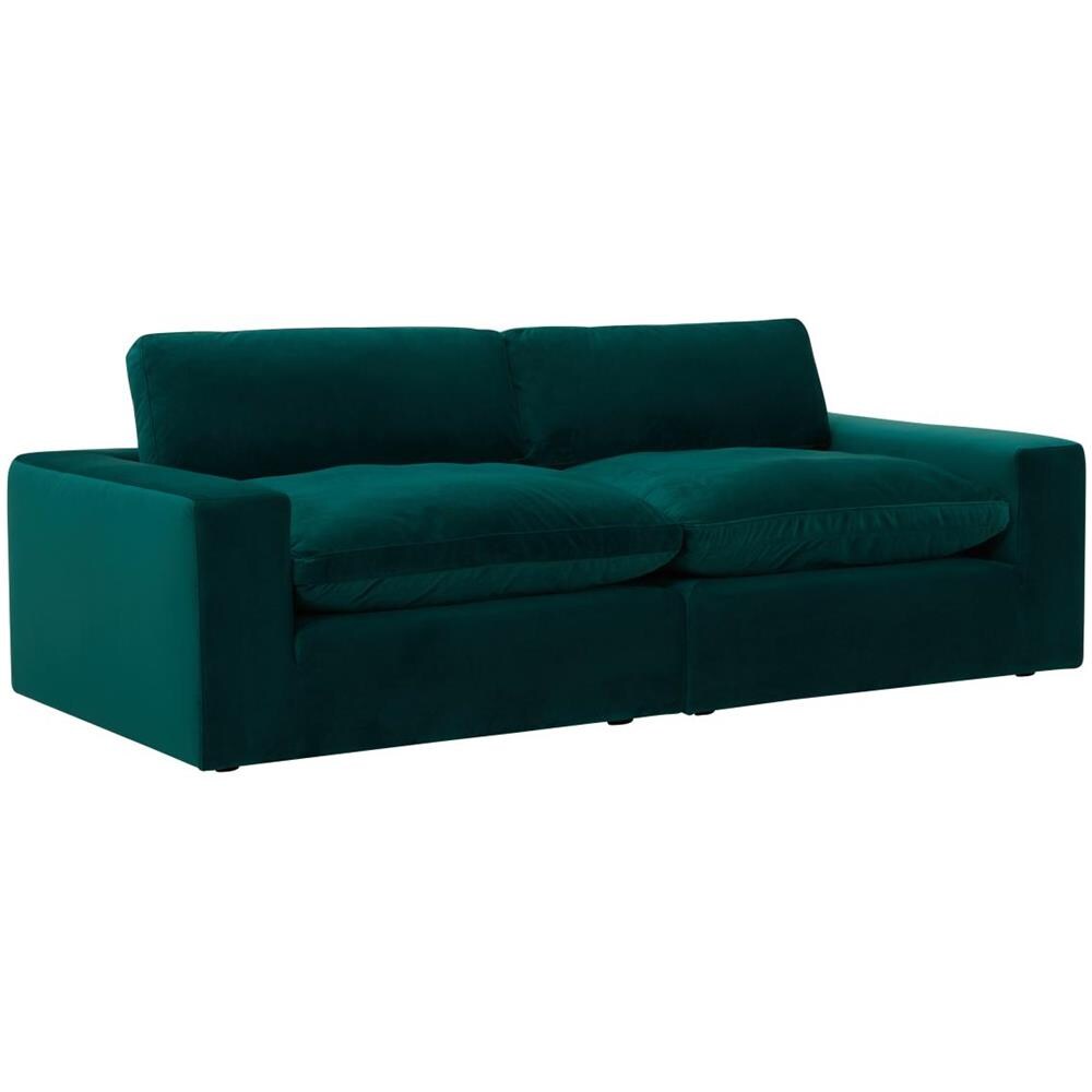 VENTE-UNIQUE - Divano 3 Posti In Velluto Verde Smeraldo Amaury - ePRICE