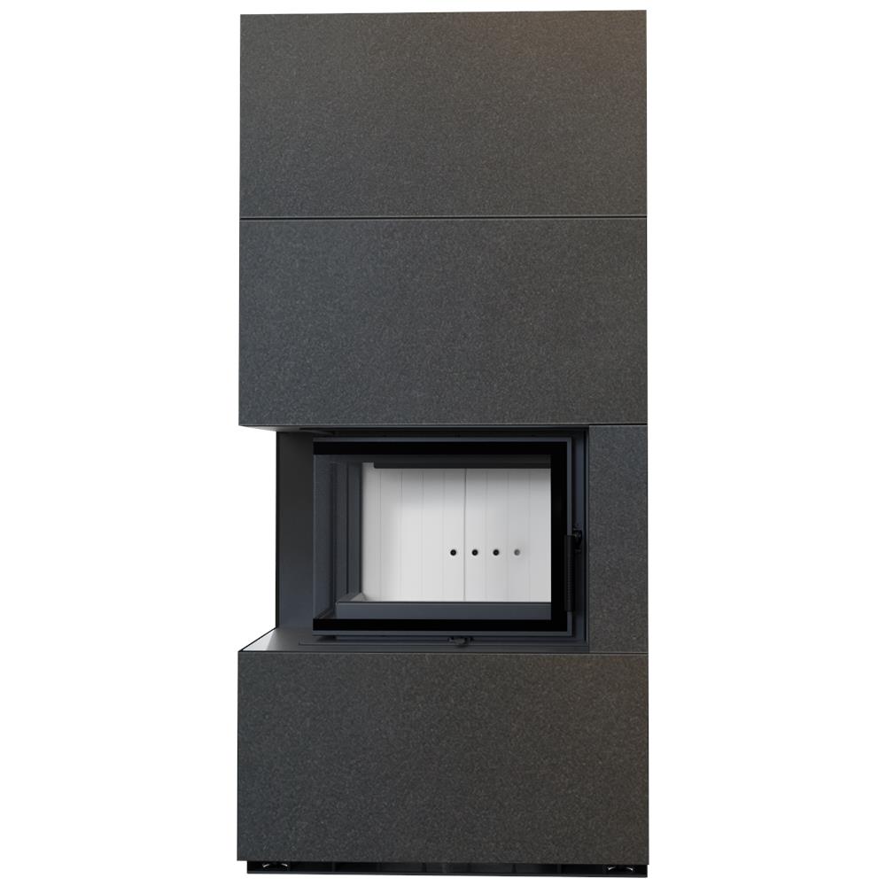 KRATKI - Caminetto Modulare Kratki Floki Sinistra 8 Kw Ø 160 Pannelli In Granito Indian Black ...